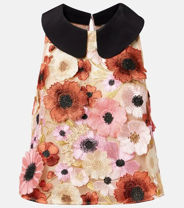 Dorothee Schumacher Blooming Meadow Silk-trimmed Top - Multicoloured