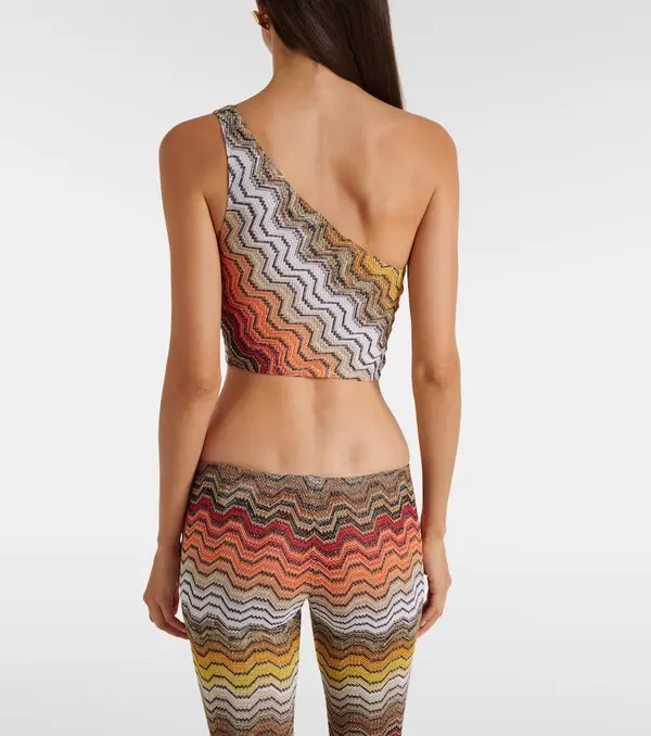 Missoni One-shoulder Lamé Crop Top - Multicoloured