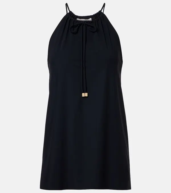 Dorothee Schumacher Halterneck Top With Self-tie Collar - Black