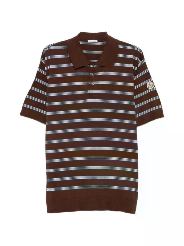 Moncler Striped Short-sleeve Polo Shirt