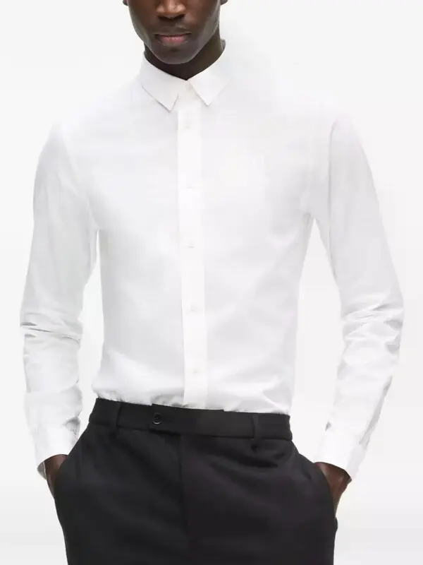 Karl Lagerfeld Embroidered-logo Long-sleeve Shirt