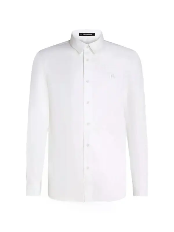 Karl Lagerfeld Embroidered-logo Long-sleeve Shirt