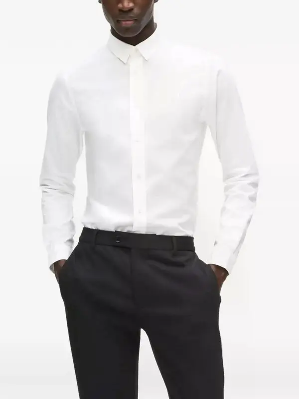 Karl Lagerfeld Embroidered-logo Long-sleeve Shirt