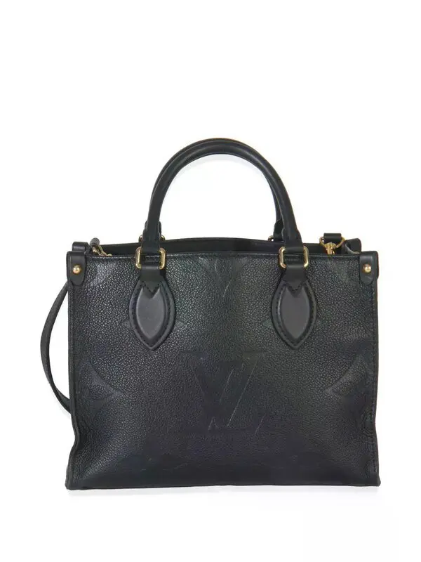 LOUIS VUITTON Onthego Leather Tote Bag - Black