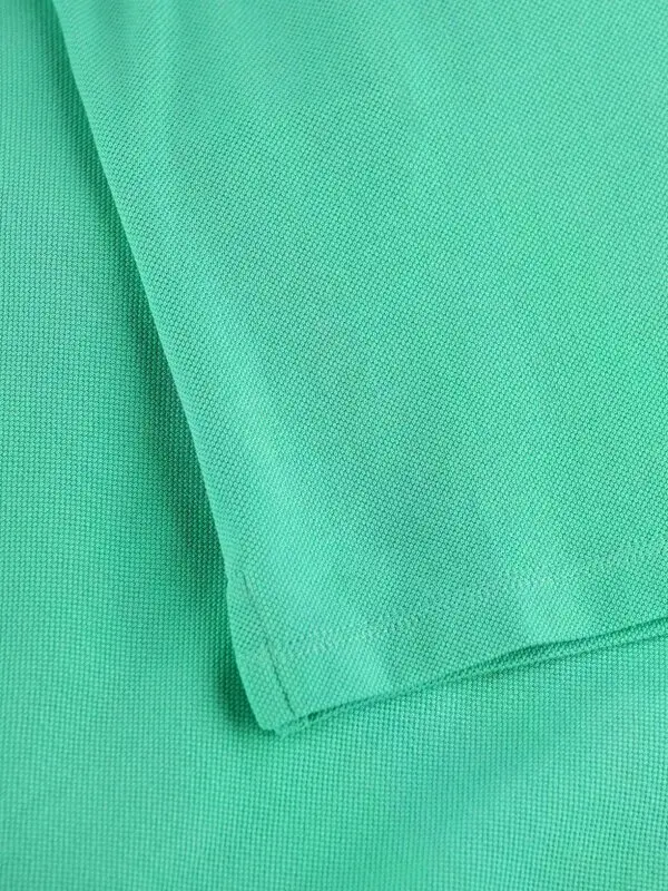 Miu Miu Cotton Piqué Polo Shirt With Embroidered Logo - Green