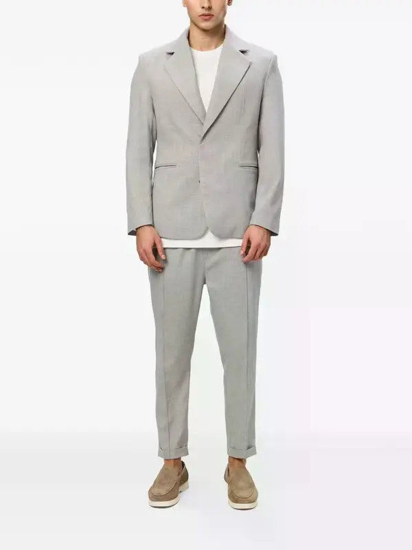 HAMZA Drawstring Waist Cuffed Hem Trousers
