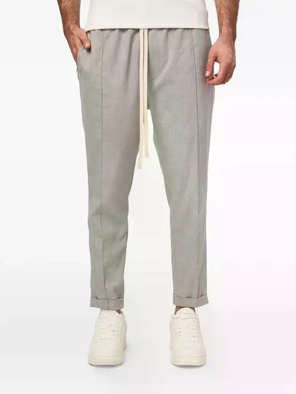 HAMZA Drawstring Waist Cuffed Hem Trousers