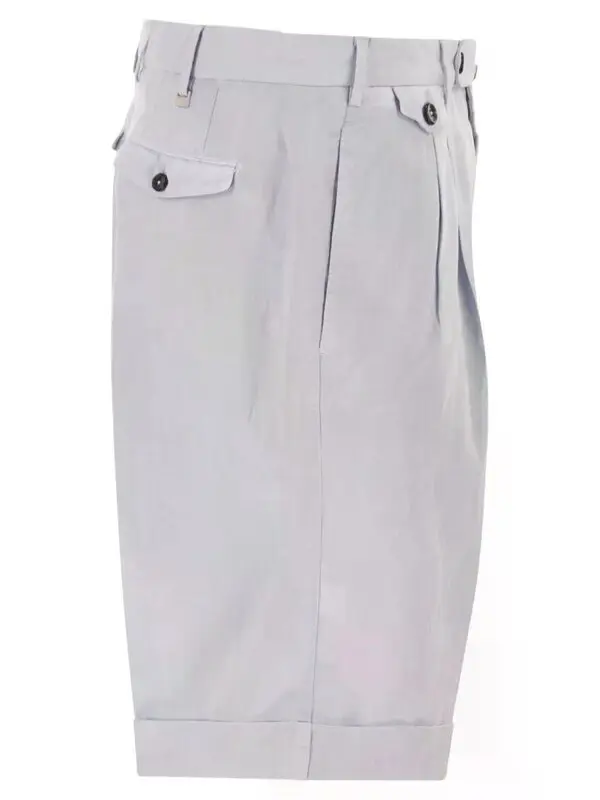 PT TORINO Pleated Front Turn-up Shorts - Blue