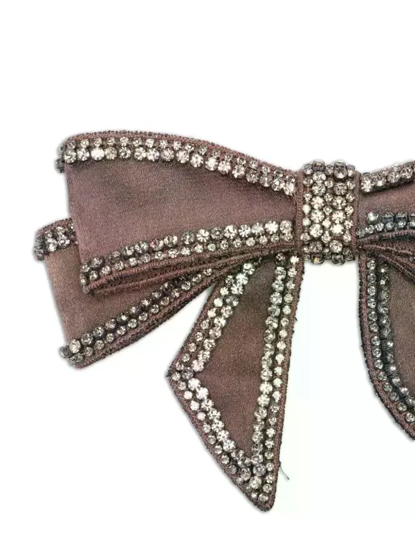 VANISÈ Rhinestone Embellished Bow Brooch