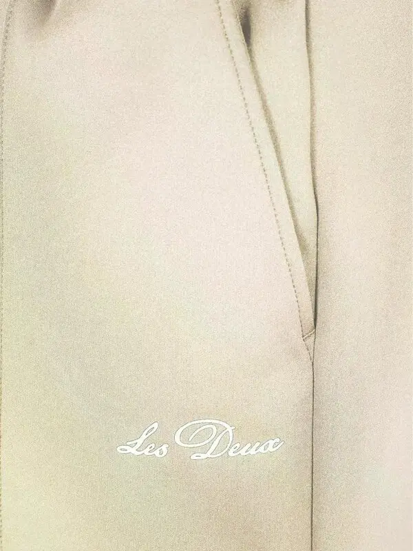 LES DEUX Logo-embroidered Drawstring Shorts