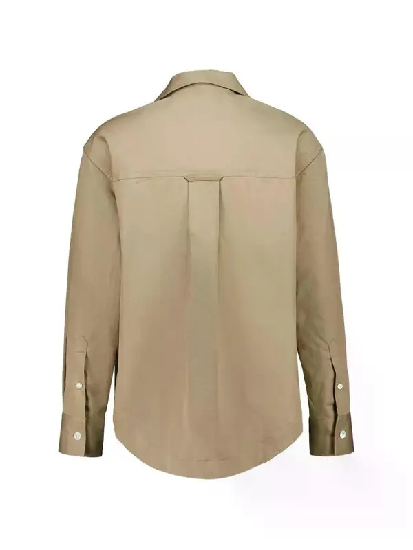AMI Paris Beige Cotton Camp Collar Shirt