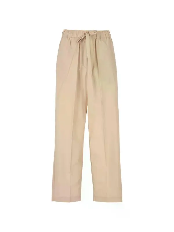 EMMA E GAIA Sand Beige Cotton Drawstring Trousers