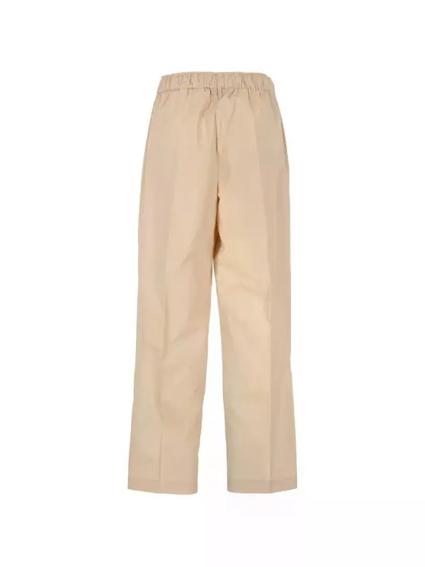EMMA E GAIA Sand Beige Cotton Drawstring Trousers