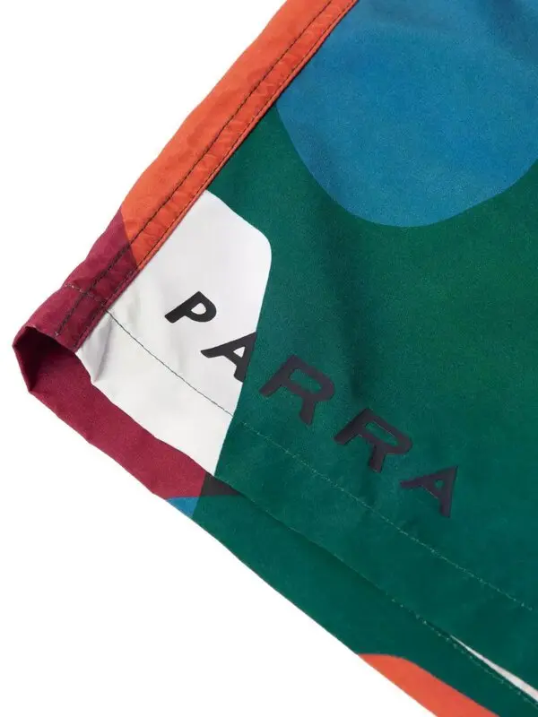 PARRA Abstract Print Drawstring Swim Shorts