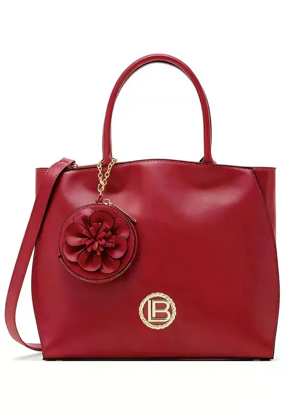 LAURA BIAGIOTTI Floral Charm Tote Bag - Red