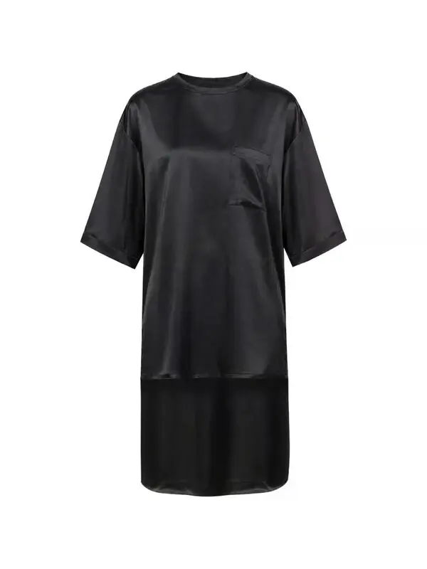 DARKPARK Tara Asymmetric Satin Blouse - Black