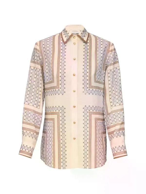 Zimmermann Geometric-print Silk Shirt