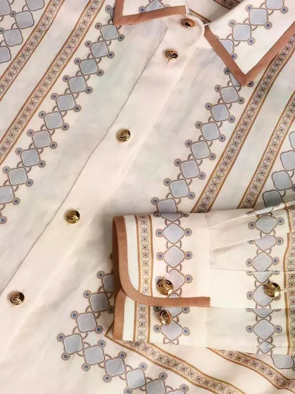 Zimmermann Geometric-print Silk Shirt