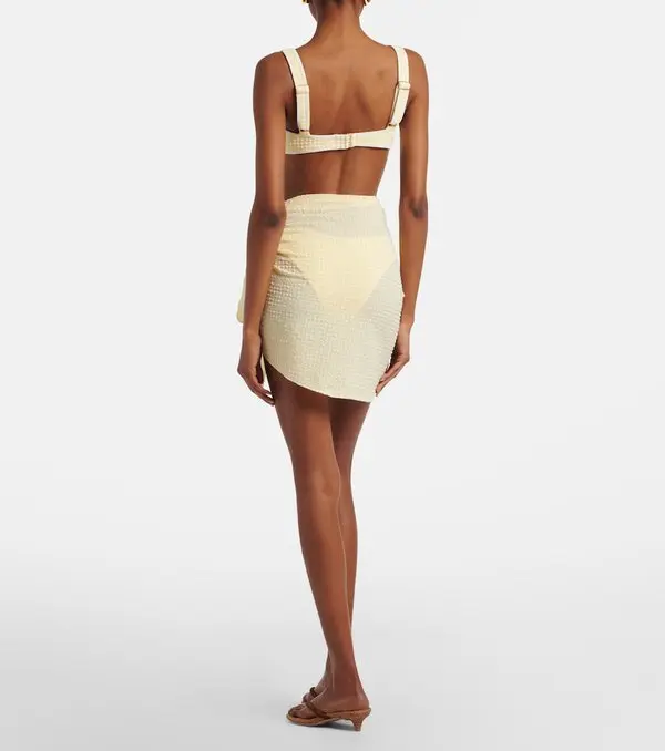 MONTCE Draped Beach Cover-up - Yellow