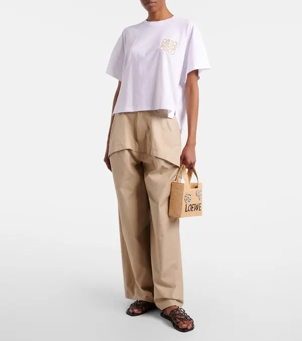 Loewe Embellished Raffia Top-handle Bag - Beige