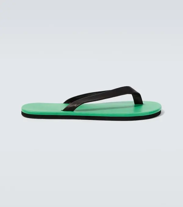 Auralee Leather Thong Sandals - Green