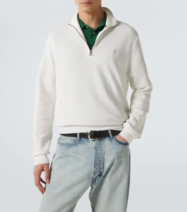 Polo Ralph Lauren Cotton Half-zip Sweater - White