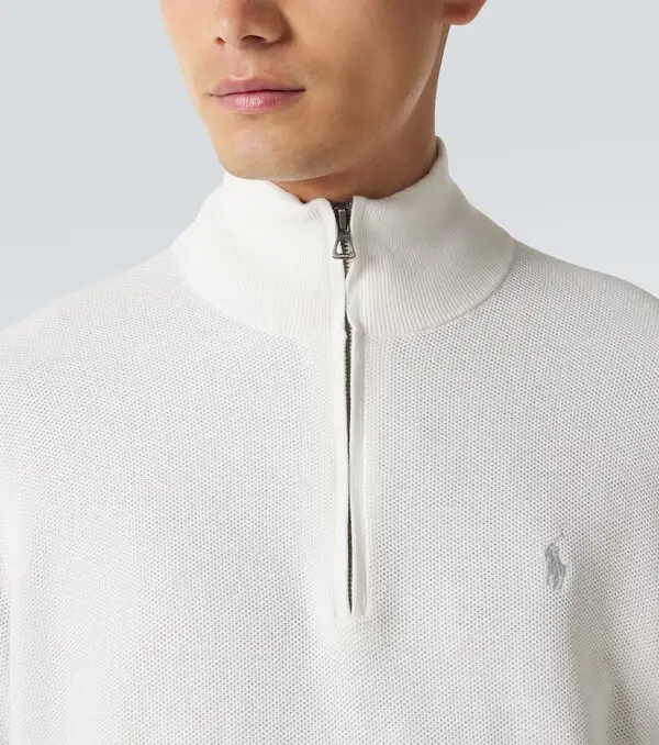 Polo Ralph Lauren Cotton Half-zip Sweater - White