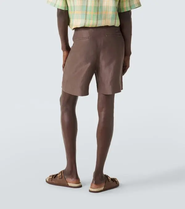 GOD'S TRUE CASHMERE Linen Shorts With Sunstone Detail