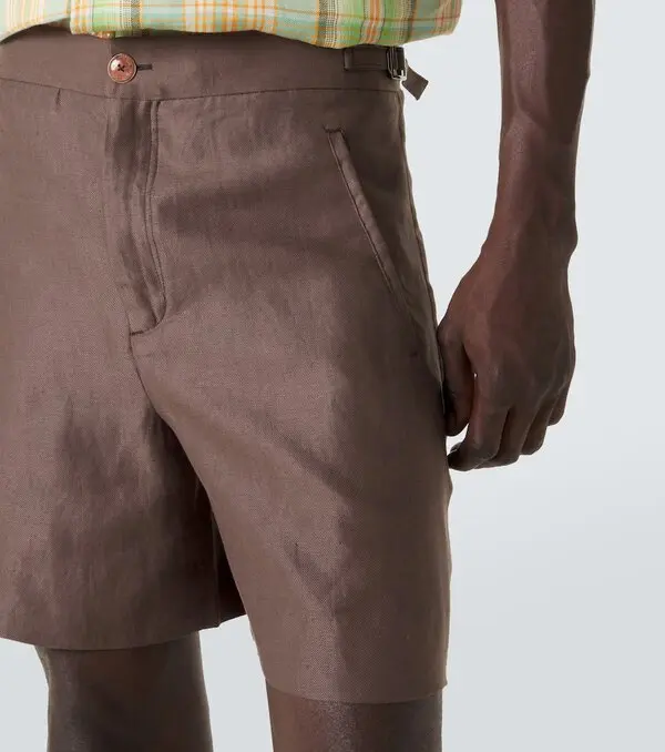 GOD'S TRUE CASHMERE Linen Shorts With Sunstone Detail