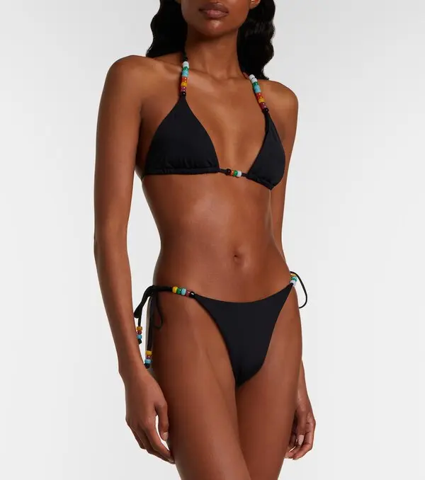 Staud Sisley Beaded Bikini Bottoms