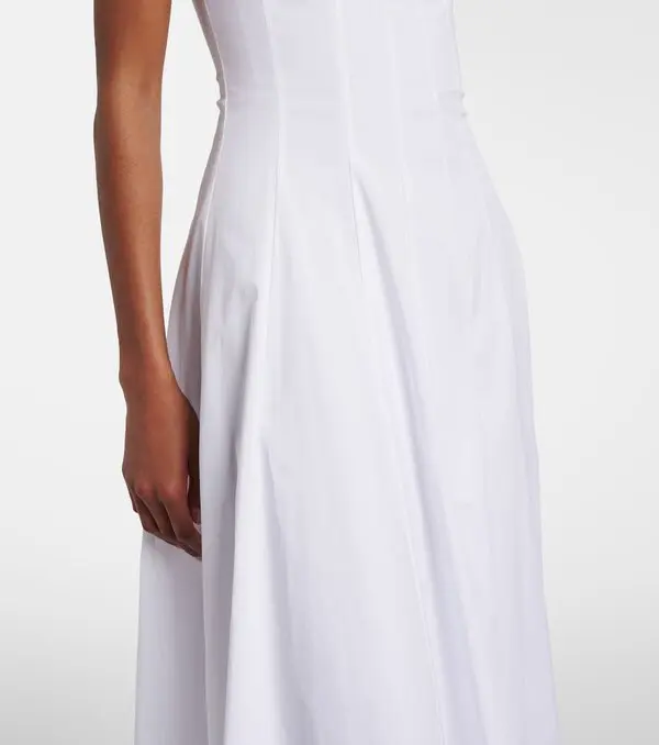 Staud Wells Cotton Poplin Midi Dress - White