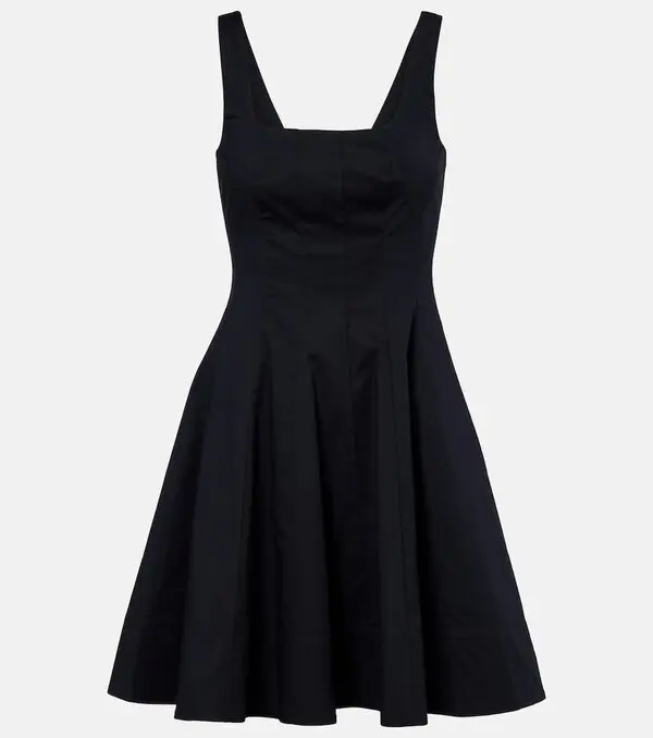 Staud Wells Cotton Mini Dress - Black