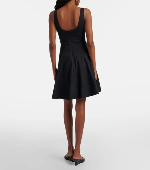 Staud Wells Cotton Mini Dress - Black