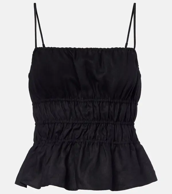 Staud Ayla Linen Crop Top