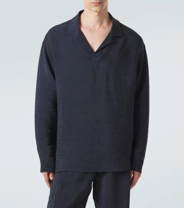 Giorgio Armani Seersucker Polo Shirt