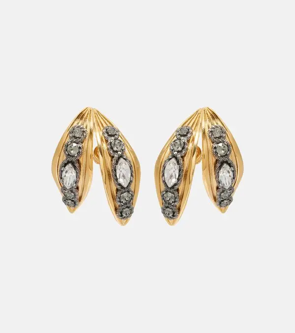 Balenciaga Embellished Drop Earrings - Gold