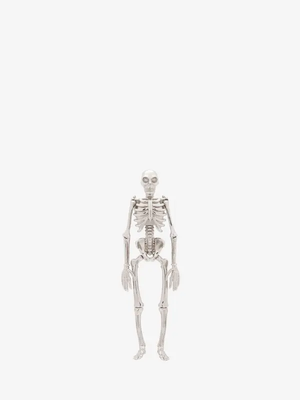 Alexander McQueen Dancing Skeleton Pin Brooch - Silver-finish