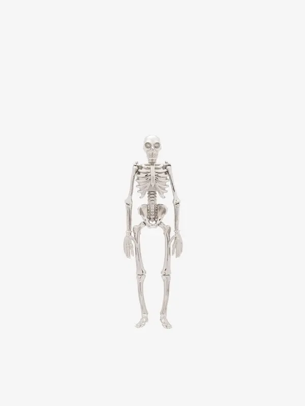 Alexander McQueen Dancing Skeleton Pin Brooch - Silver-finish