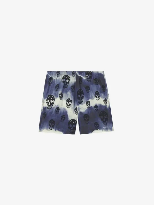 Alexander McQueen Tie-dye Skull Swim Shorts - Navy/black