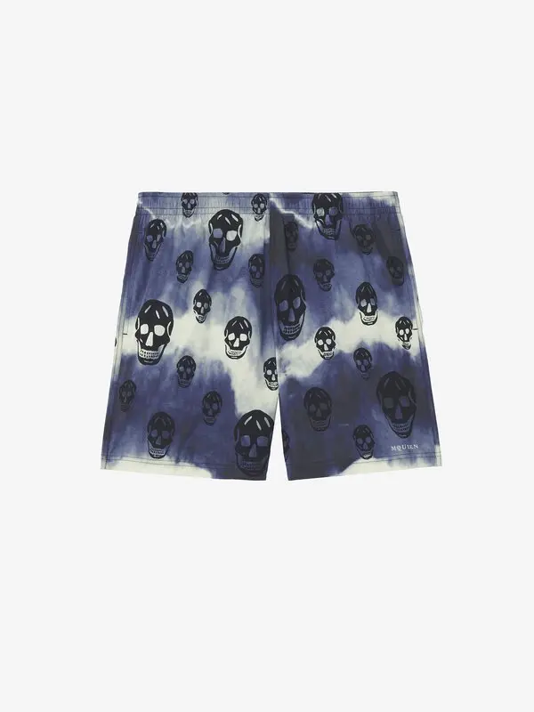 Alexander McQueen Tie-dye Skull Swim Shorts - Navy/black