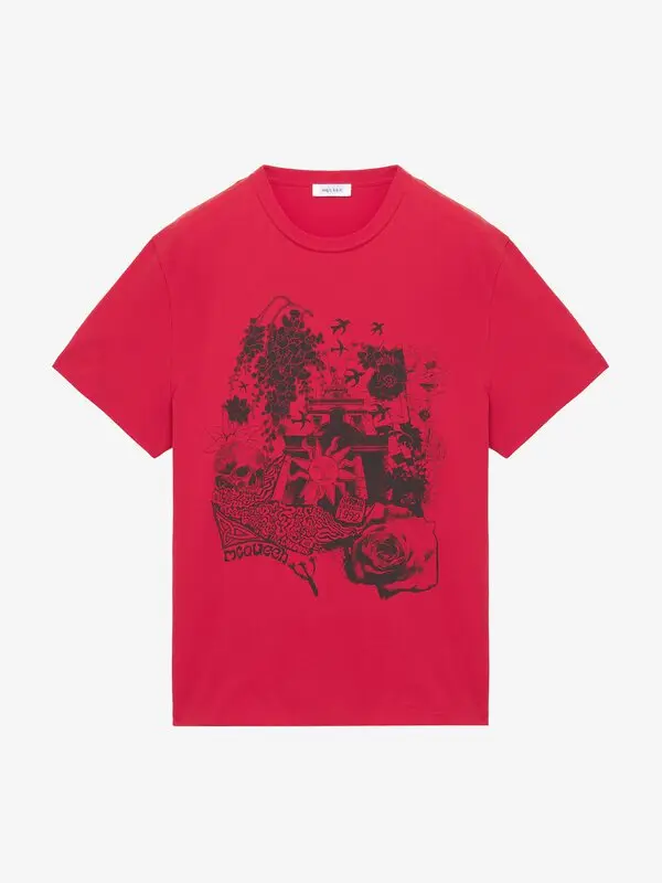 Alexander McQueen Fanzine Print T-shirt - Red