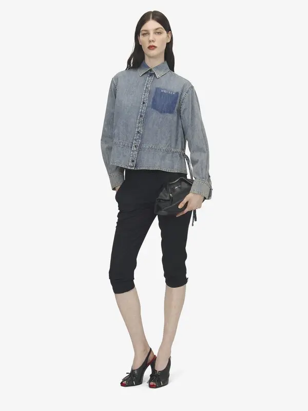 Alexander McQueen Chambray Shirt Jacket With Drawstring Waist