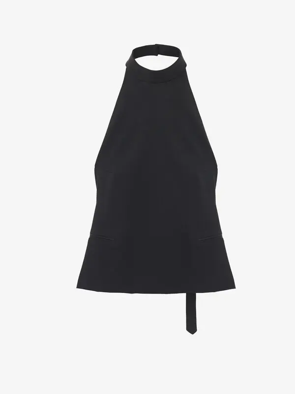 Alexander McQueen Sleeveless High Neck Top - Black