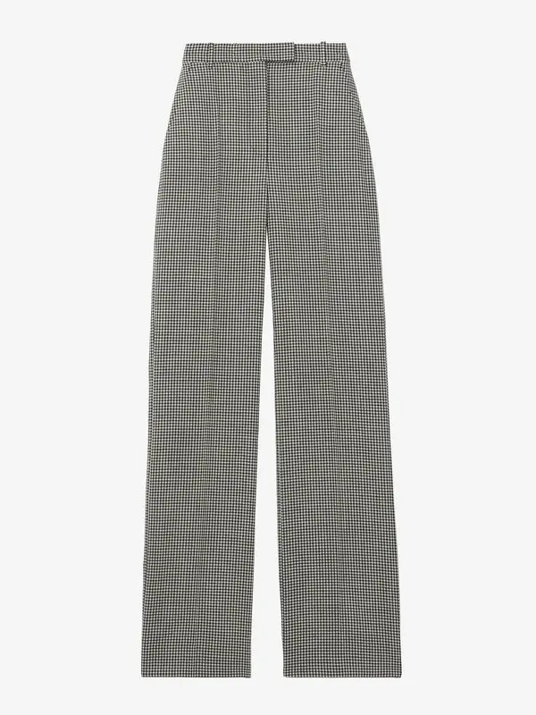 Alexander McQueen Gingham Check Tailored Trousers - Black/ivory