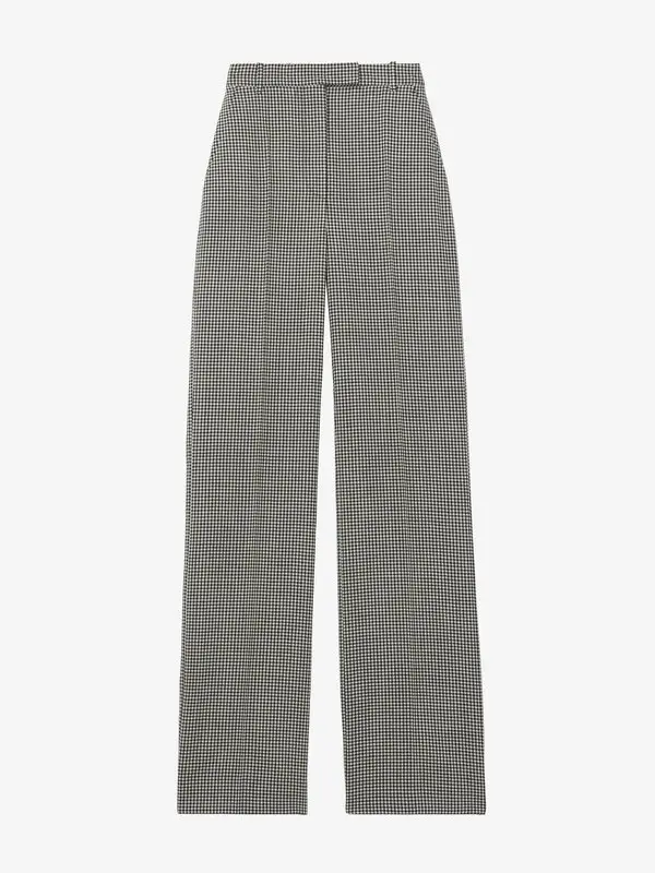 Alexander McQueen Gingham Check Tailored Trousers - Black/ivory