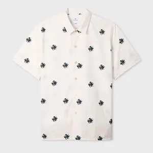 Paul Smith Zine Floral' Print Cotton Shirt - White