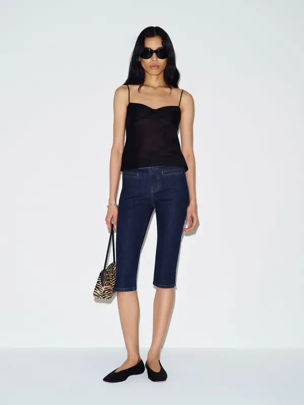 REFORMATION Zoee Stretch Mid Rise Capri Jeans