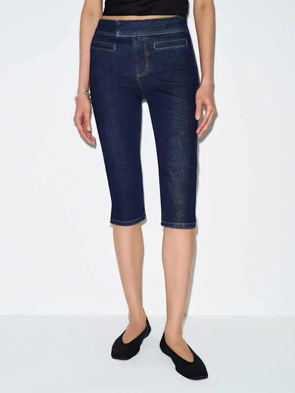 REFORMATION Zoee Stretch Mid Rise Capri Jeans