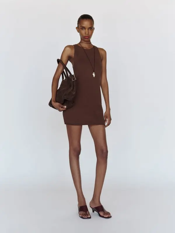 REFORMATION Oriana Sweater Tank Dress - Brown