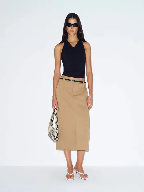 REFORMATION Cherry Knit Top - Black